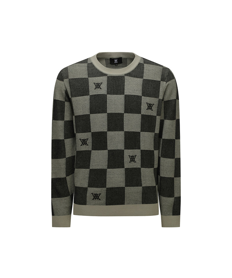 Men's Check Board Pullover - Khaki – anewgolf