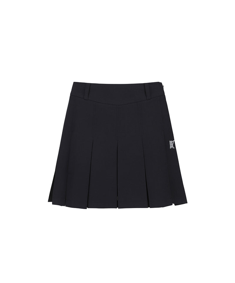 Women's Leather Buckle Point Pleats Skirt - Black – Anew Golf USA